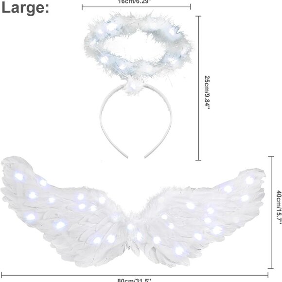 Accessories | Angel Wings Light Up Angel Wings And Halo With Led Lights ...
